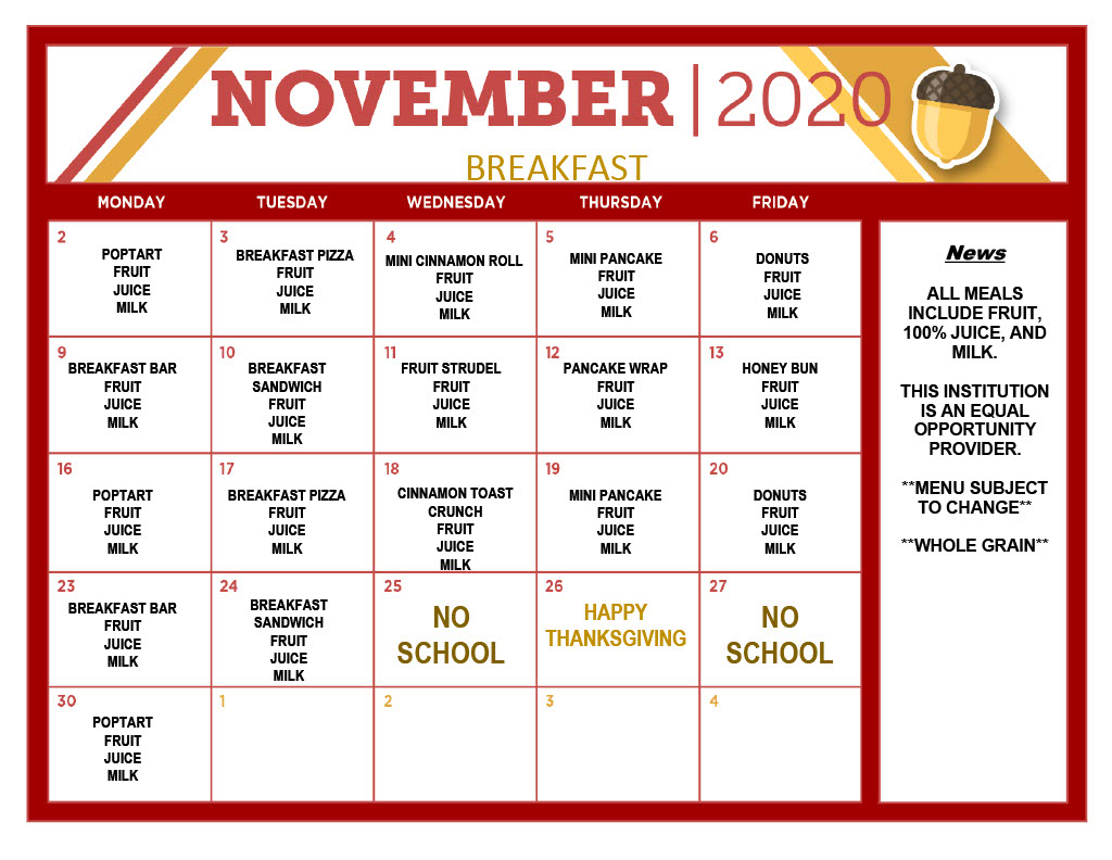 Cafeteria/Lunch Menu • Apollo Career Center