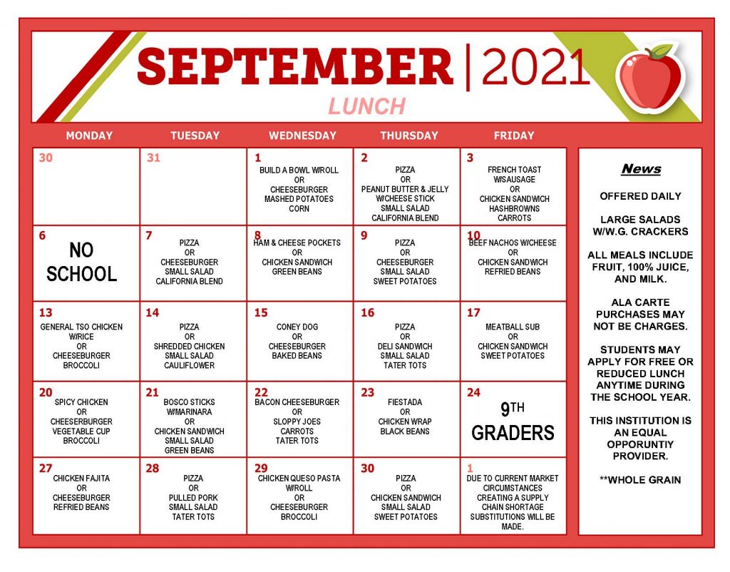 Cafeteria Lunch Menu Apollo Career Center